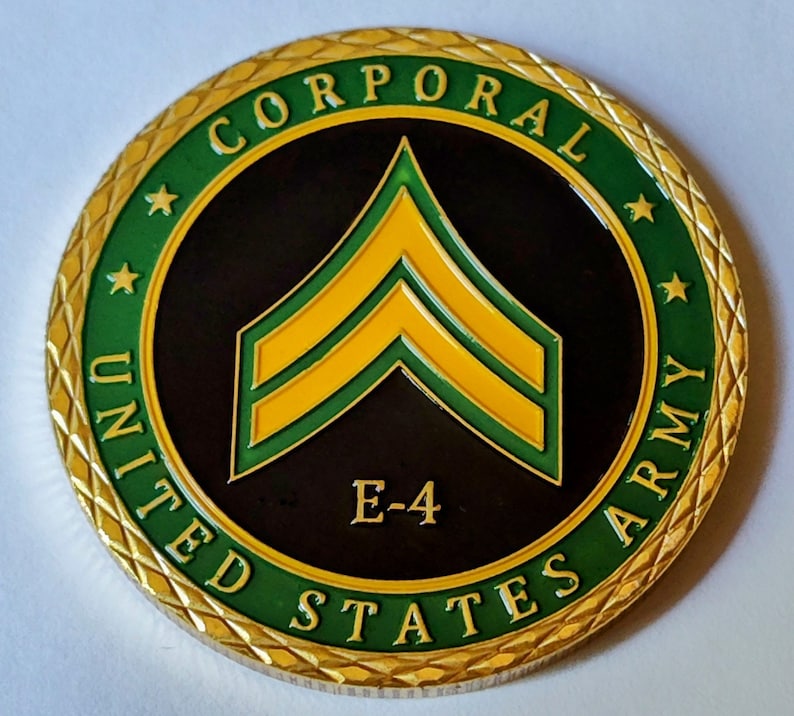 Army Military Rank Challenge Art Coin - Private, Sergeant, Corporal ...
