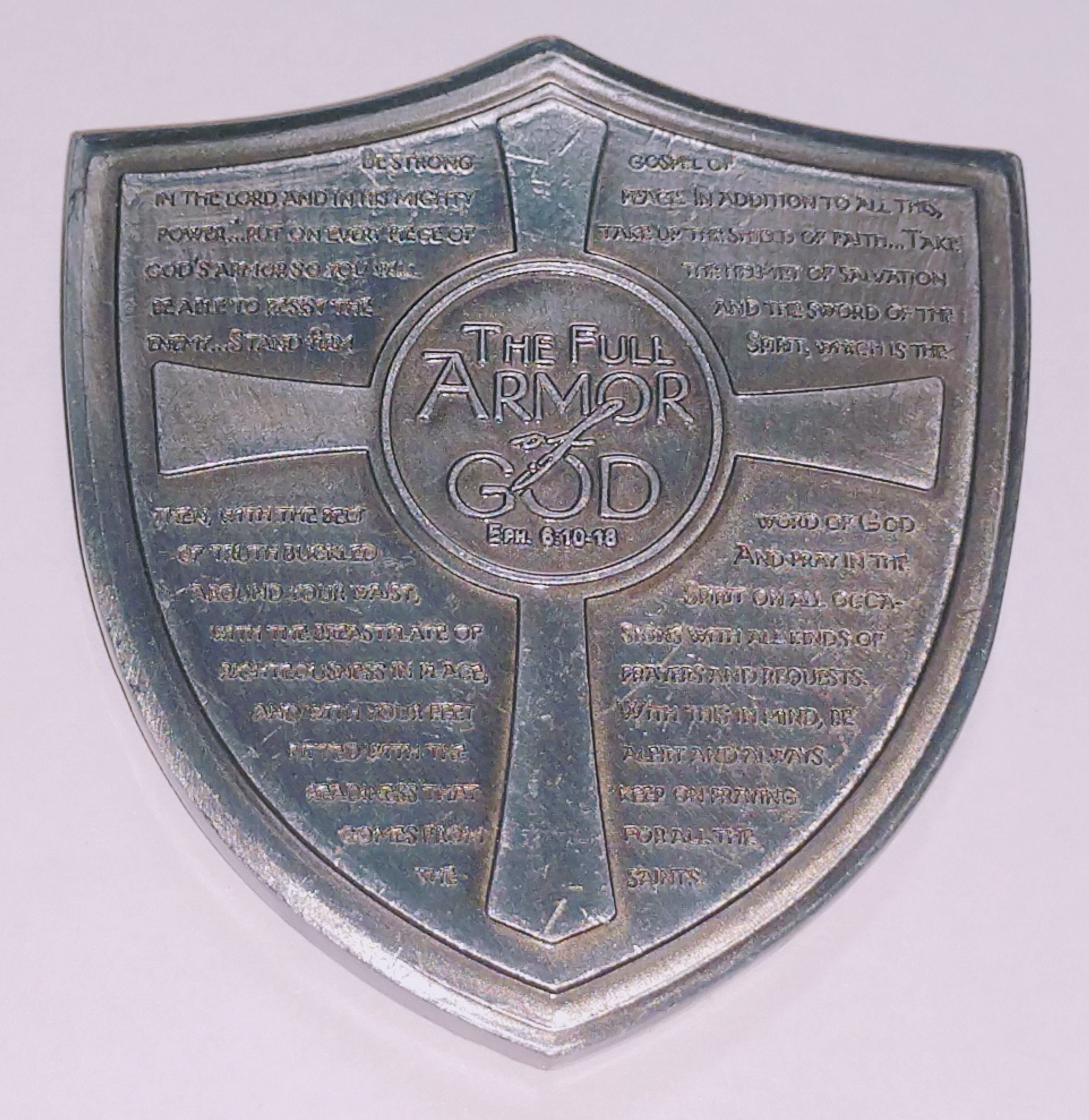 Armor of God Religious Shield Medal Your Choice of Color: - Etsy