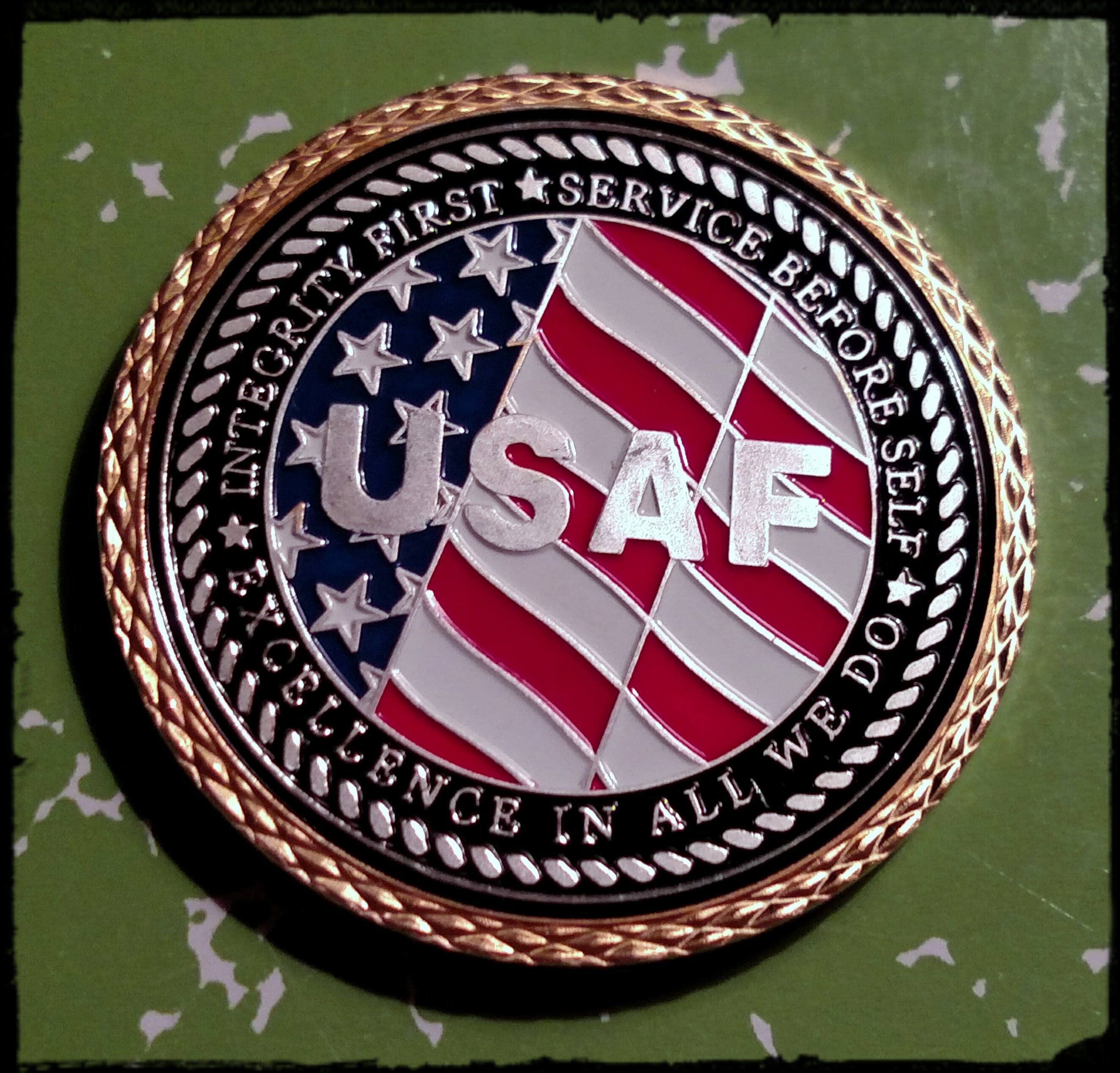 USAF Air Force Veteran Colorized Challenge Art Coin - Etsy