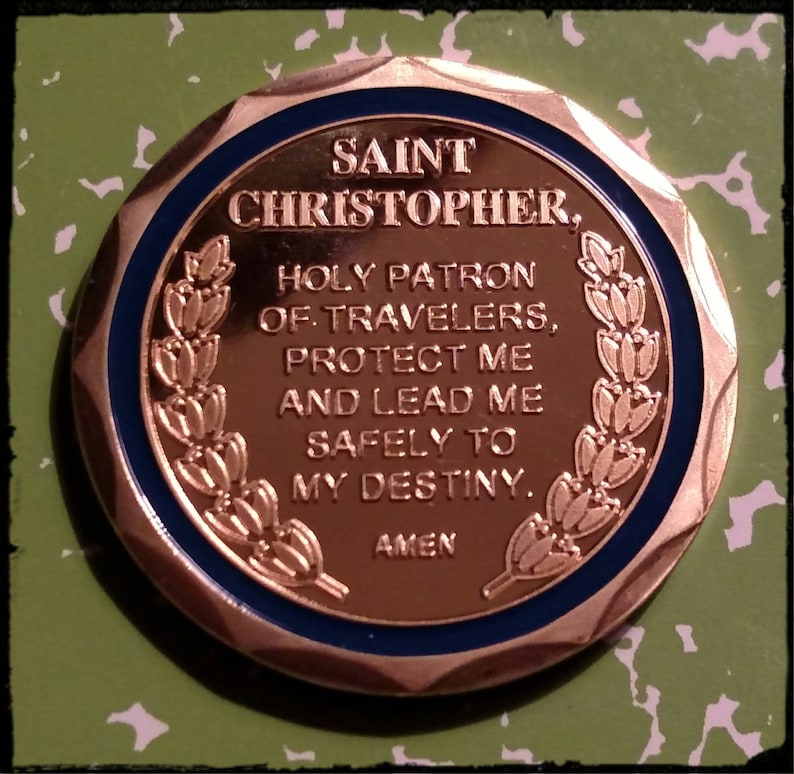 Saint Christopher Protect Us Religious Art Coin - Etsy