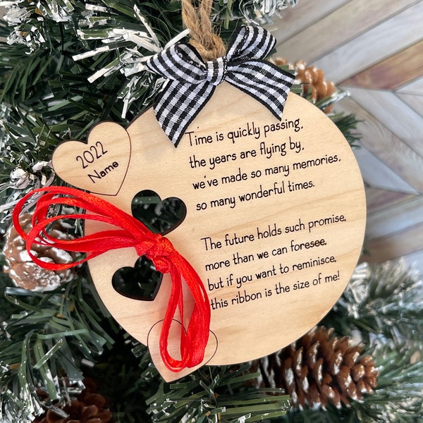 Personalized Height Ribbon Christmas Ornament, Keepsake Height Ornament ...