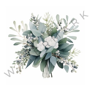 Watercolor Wedding Flowers Clipart Bundle, Bride Clipart, Cute Love ...