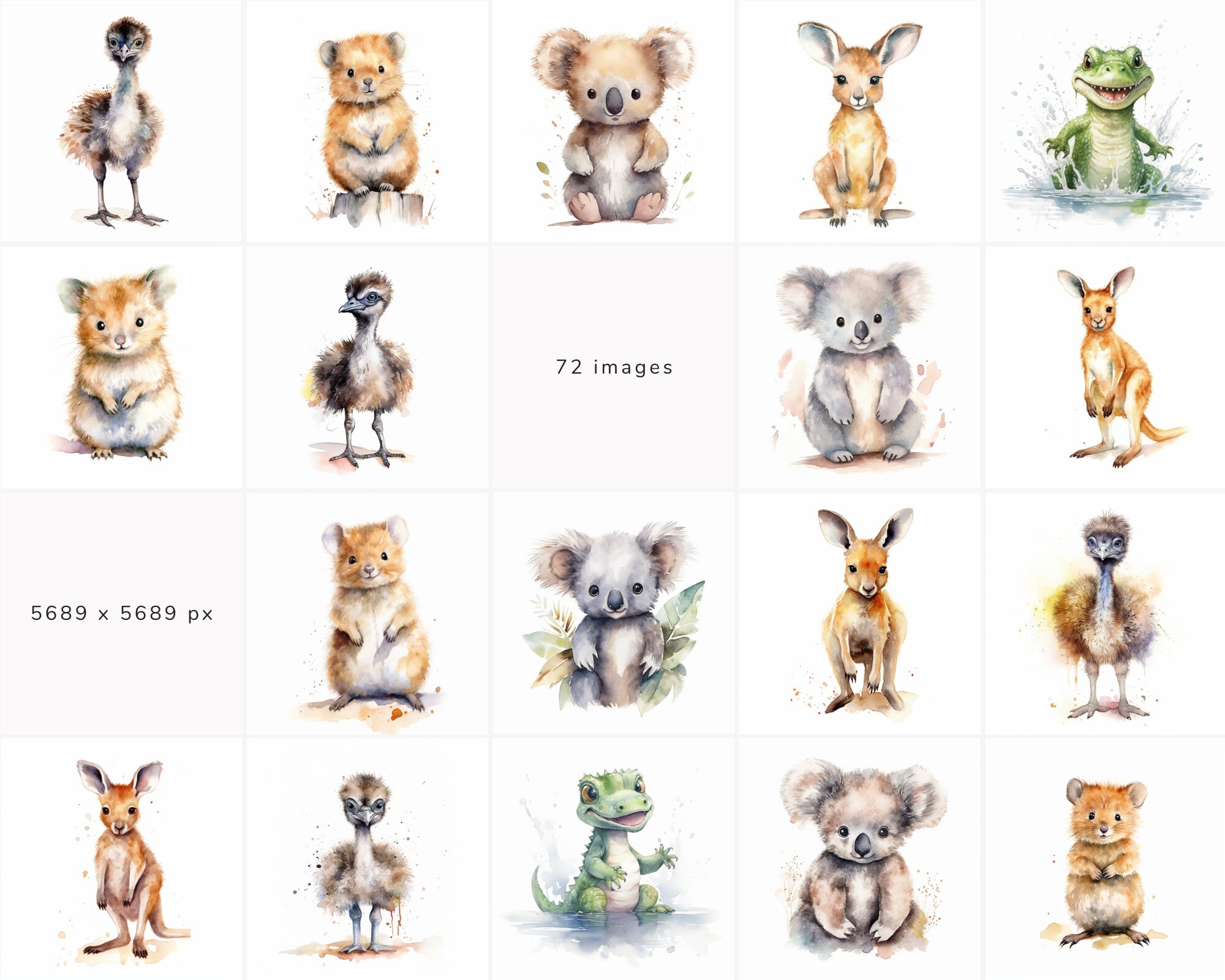 Watercolor Animals Clipart Mega Bundle, Giraffe, Lion, Tiger ...