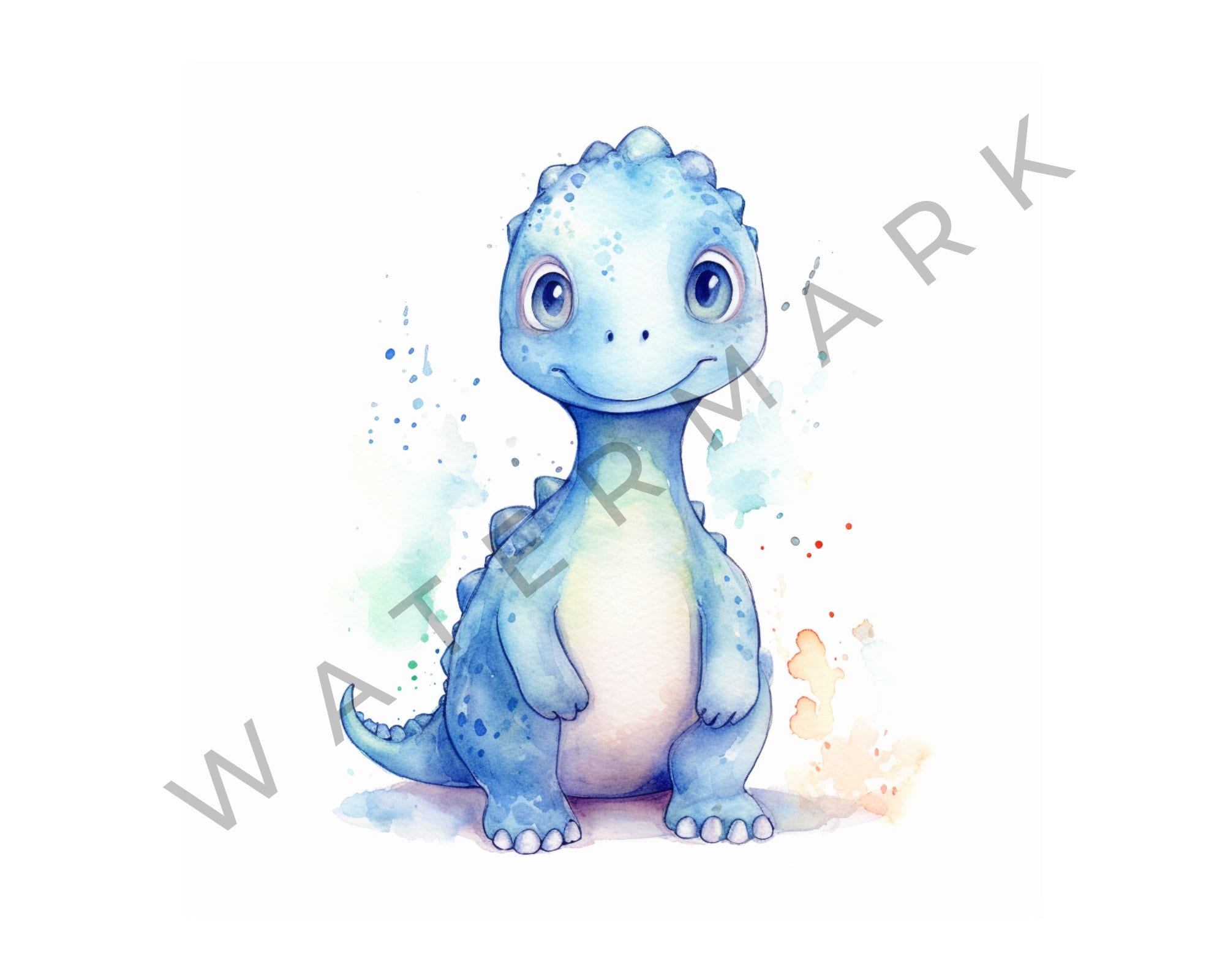 Watercolor Baby Dinosaurs Clipart Bundle, T-rex, Triceratops ...