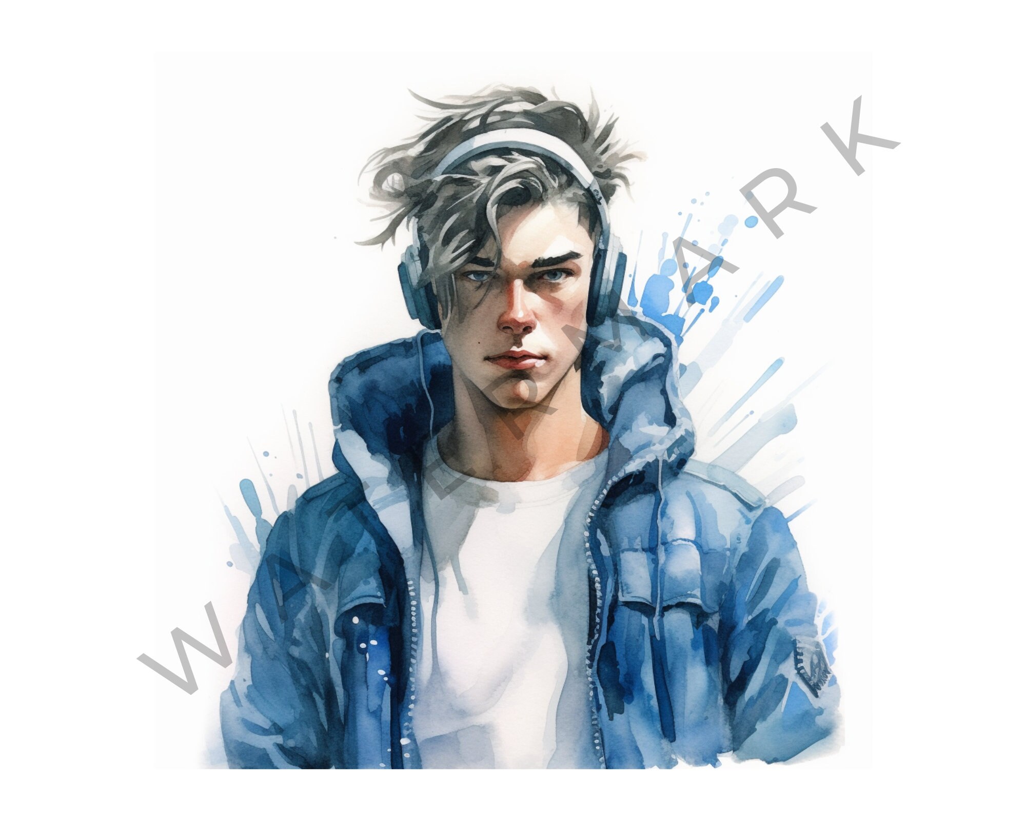 Watercolor Cyberpunk Clipart Transparent PNG Fantasy - Etsy