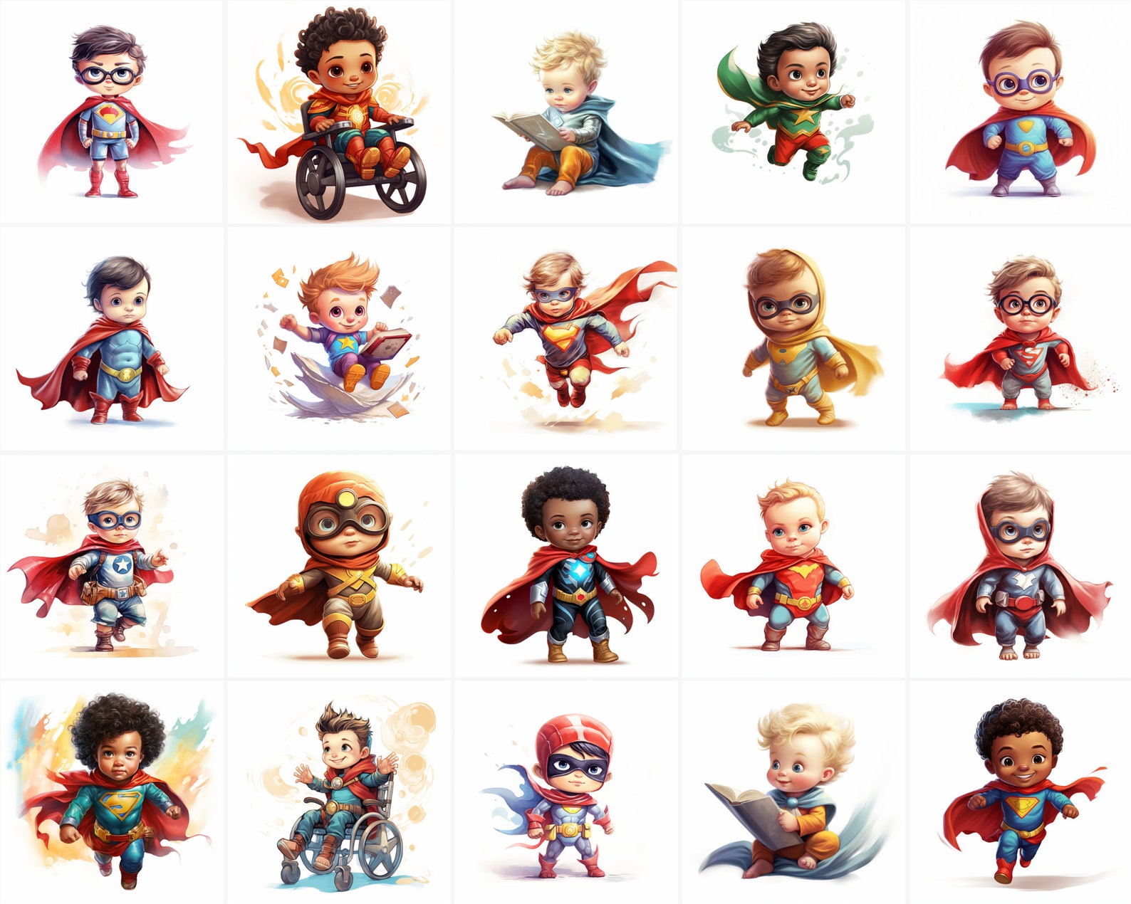 Superhero Boy Party Superhero Clipart Bundle Superhero Bundle PNG ...