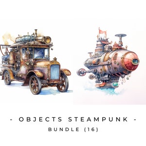 Watercolor Steampunk Clipart, Objects, Transparent PNG, Victorian ...