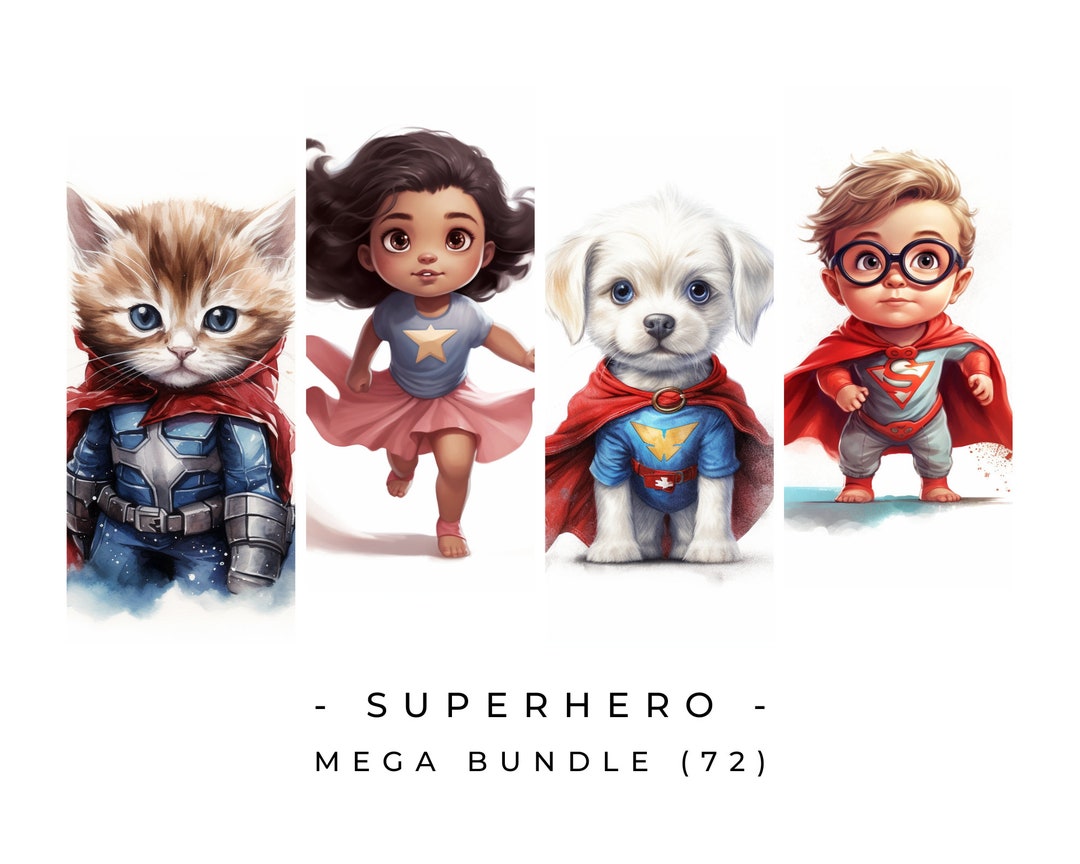 Superhero Clipart Mega Bundle Halloween Design Birthday Kids Party ...