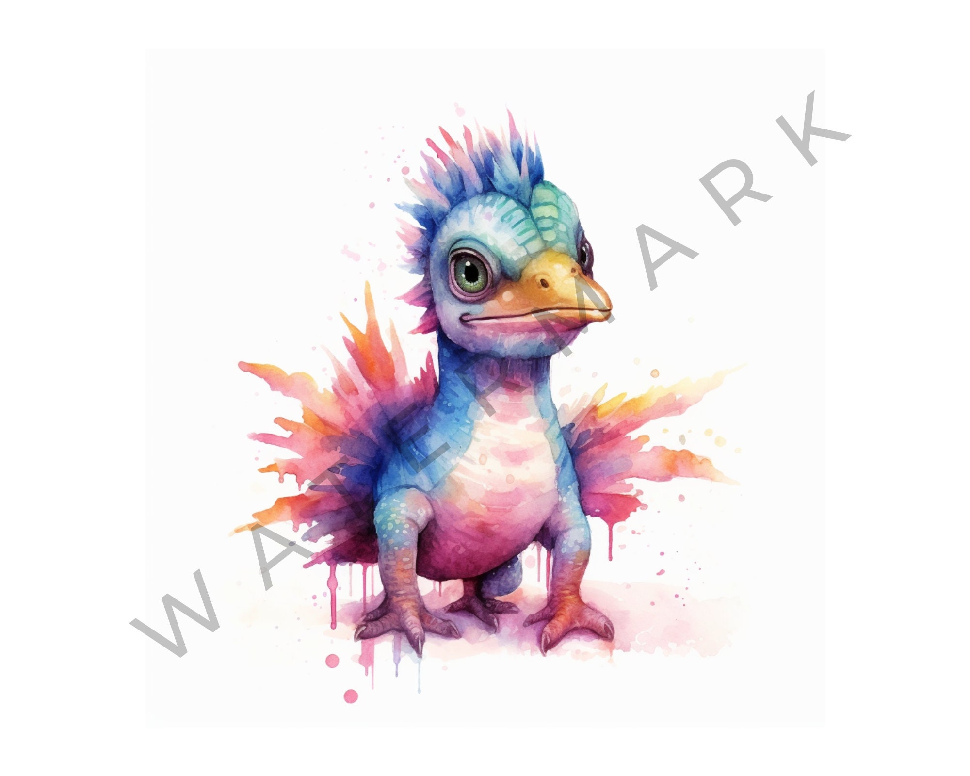 Watercolor Baby Dinosaurs Clipart Bundle, T-rex, Triceratops ...