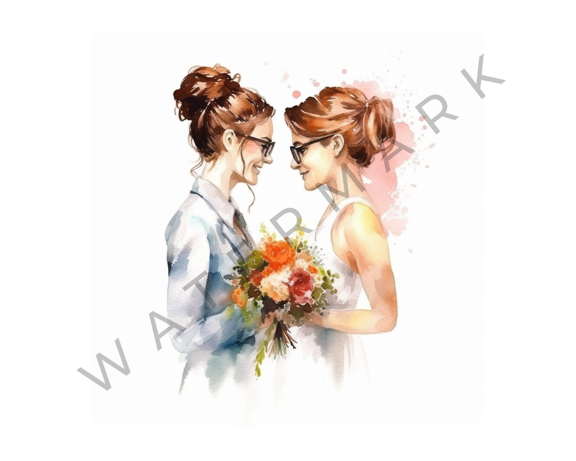 Lgbtq Wedding Same Sex Couples Clipart Bundles Invitation Etsy