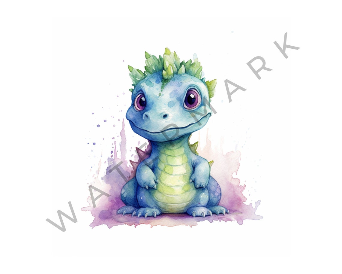 Watercolor Baby Dinosaurs Clipart Bundle T-rex PNG Nursery Clipart ...