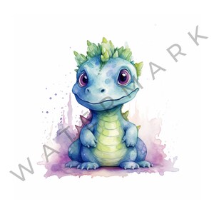 Watercolor Baby Dinosaurs Clipart Bundle T-rex PNG Nursery Clipart ...