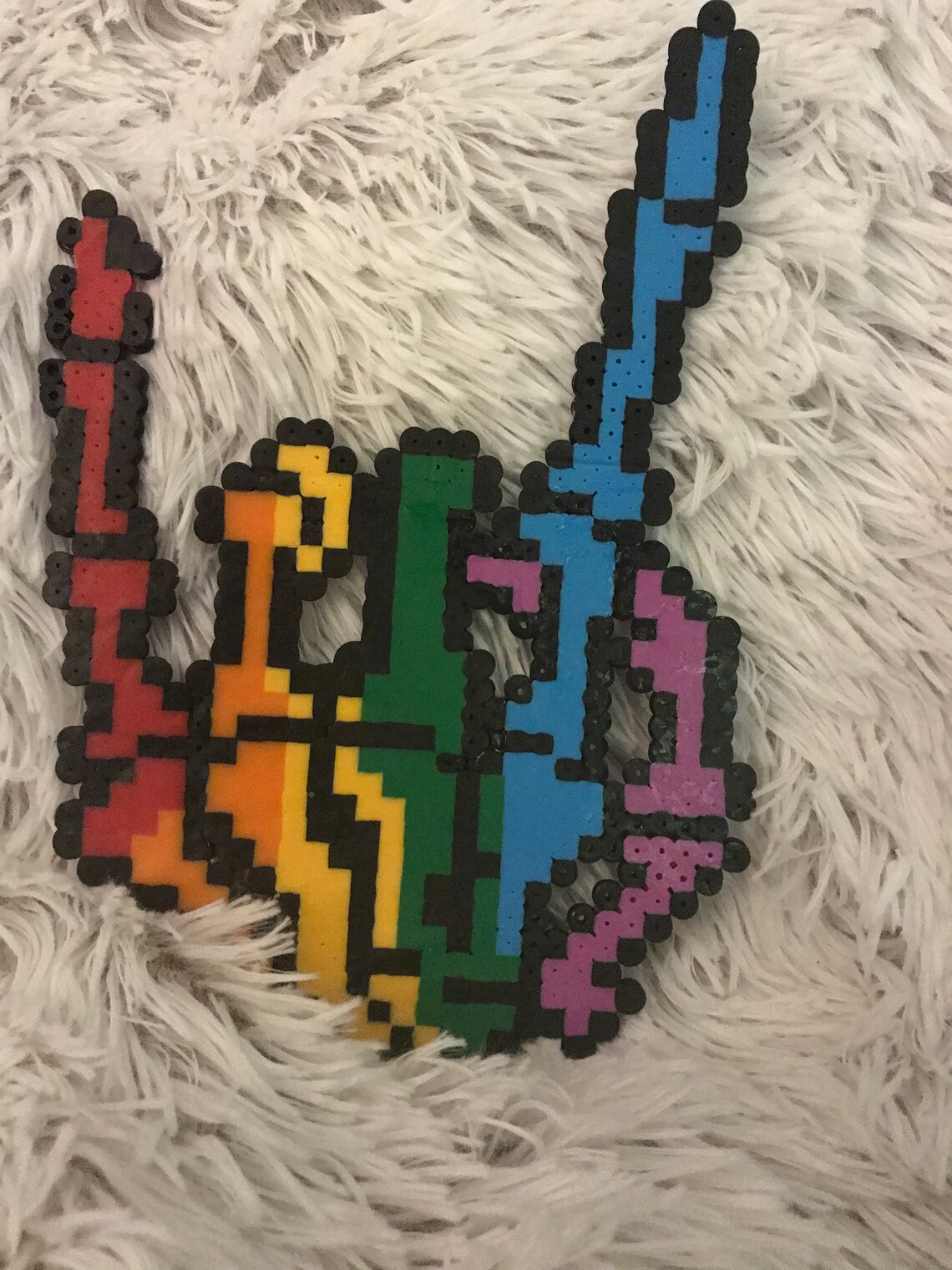 Rainbow Skeleton Hand Perler Bead Figure - Etsy