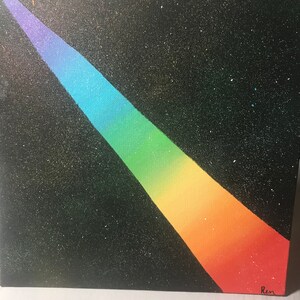 Rainbow Ray Painting on Canvas Panel - Etsy