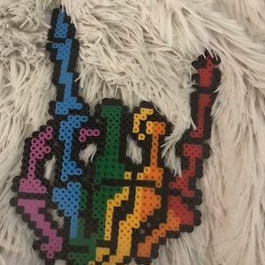 Rainbow Skeleton Hand Perler Bead Figure - Etsy