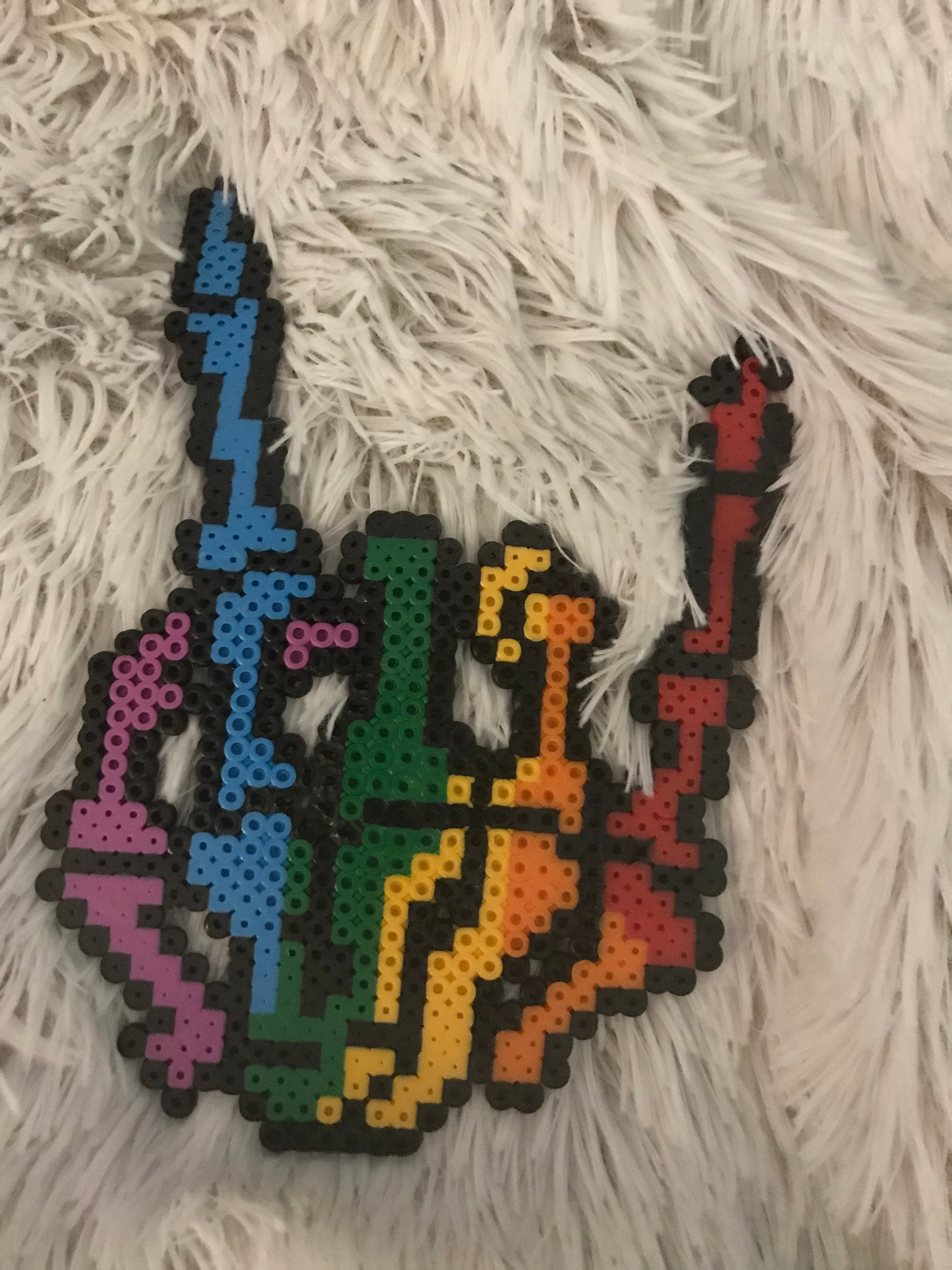 Rainbow Skeleton Hand Perler Bead Figure - Etsy