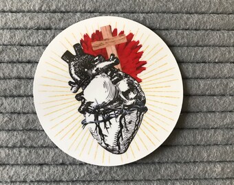 Jesus Heart Sticker - Etsy