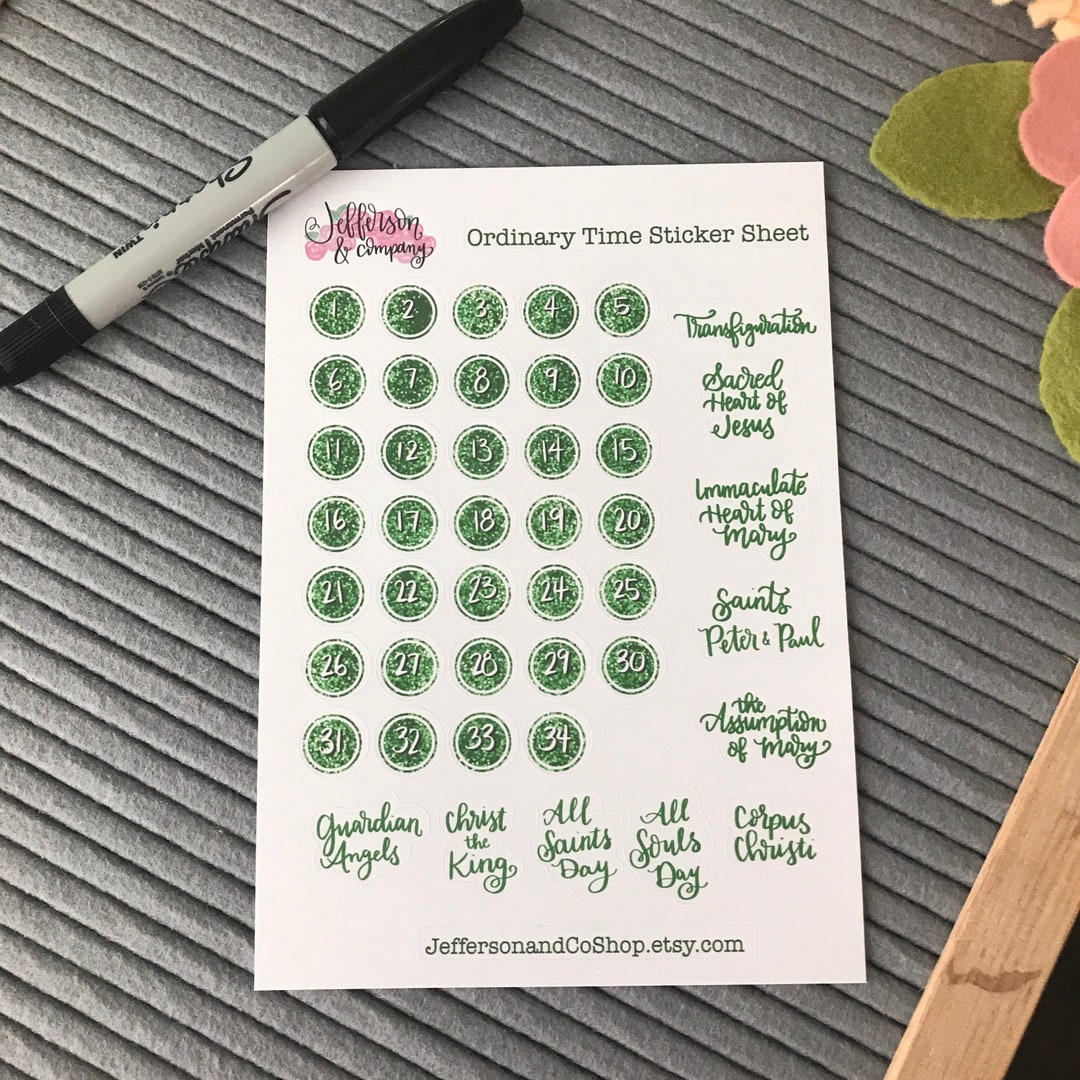 Ordinary Time Sticker Sheet - Etsy