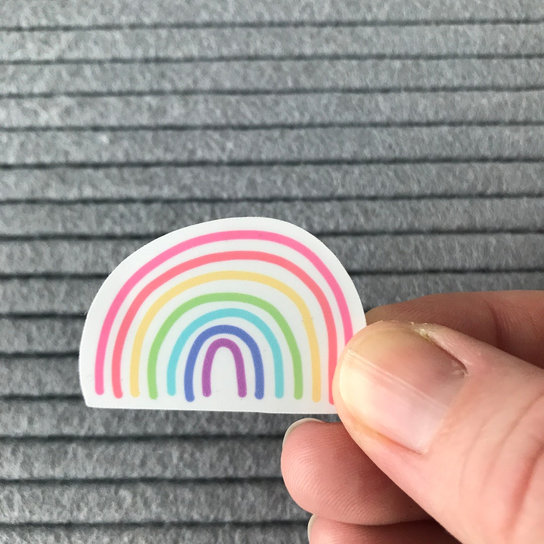 Mini Bright Rainbow Waterproof Sticker - Etsy