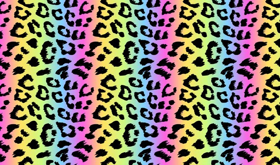 Leopard Print Rainbow Fade Pattern Heat Transfer Vinyl and | Etsy