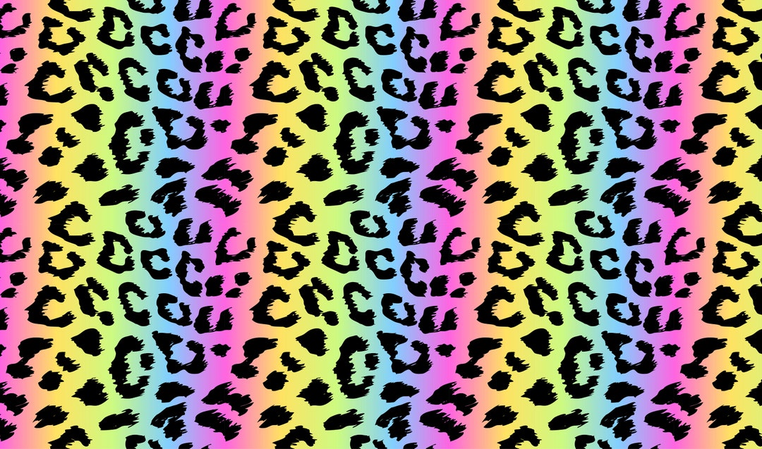 Leopard Print Rainbow Fade Pattern Heat Transfer Vinyl and - Etsy