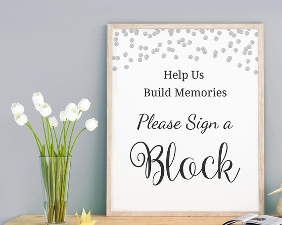 Please Sign a Block Please Decorate A Block Sign Printable | Etsy