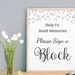 Please Sign a Block, Please Decorate A Block Sign Printable, Silver ...