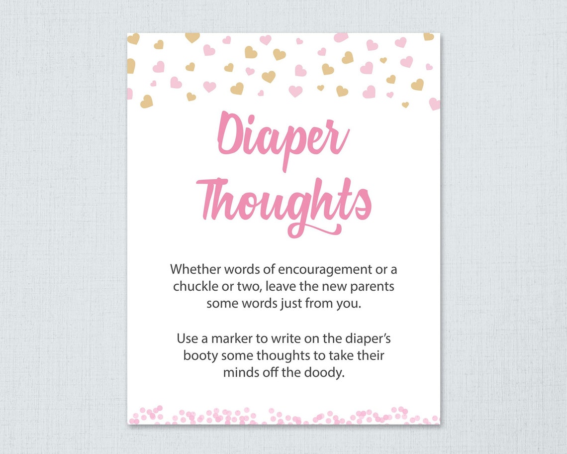 Diaper Thoughts Game Printable, Late Night Diapers, Girl Baby Shower ...