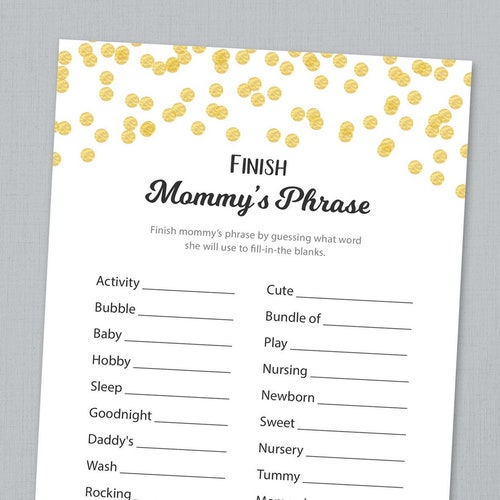 Finish Mommy and Daddy's Phrase Finish the Phrase Game - Etsy
