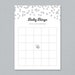 Blank Baby Bingo Game Cards Printable, Silver Confetti Baby Shower ...