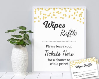 Baby Wipes Raffle Card & Tickets Diaper Raffle Sign | Etsy
