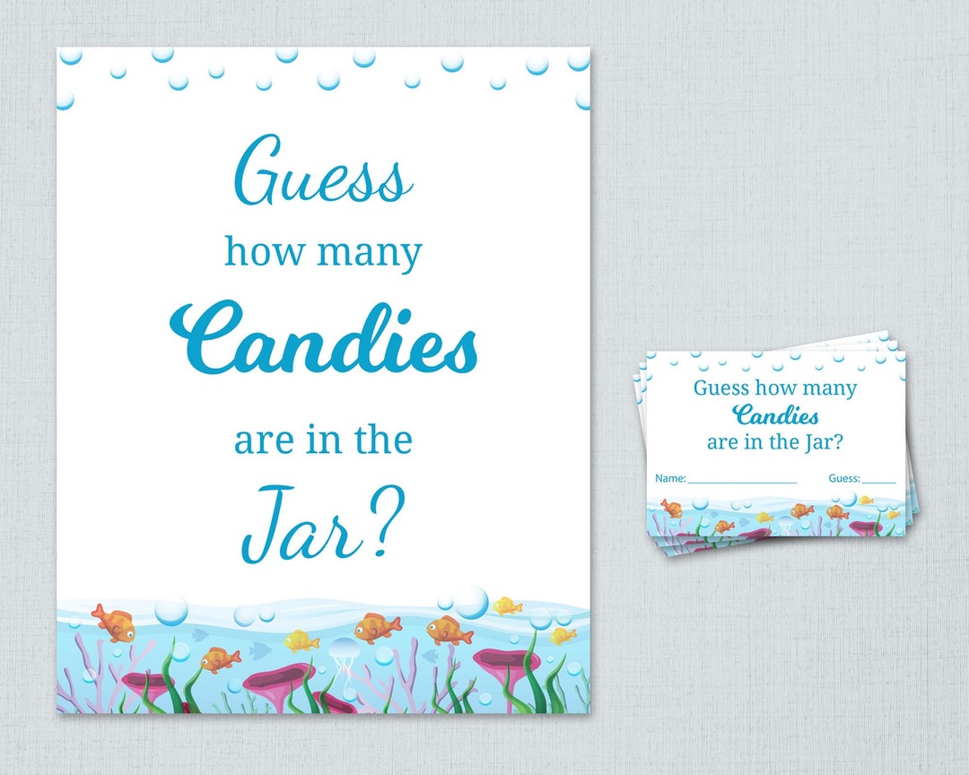 Guess How Many Candies in the Jar, Candy Guessing, Baby Shower Games ...