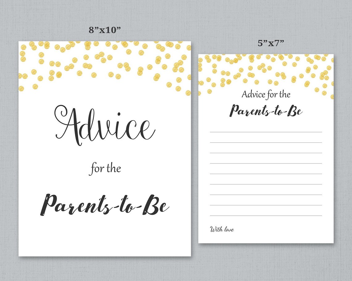 Advice for the Parents to Be Printable, Fun Baby Shower Advice Cards ...