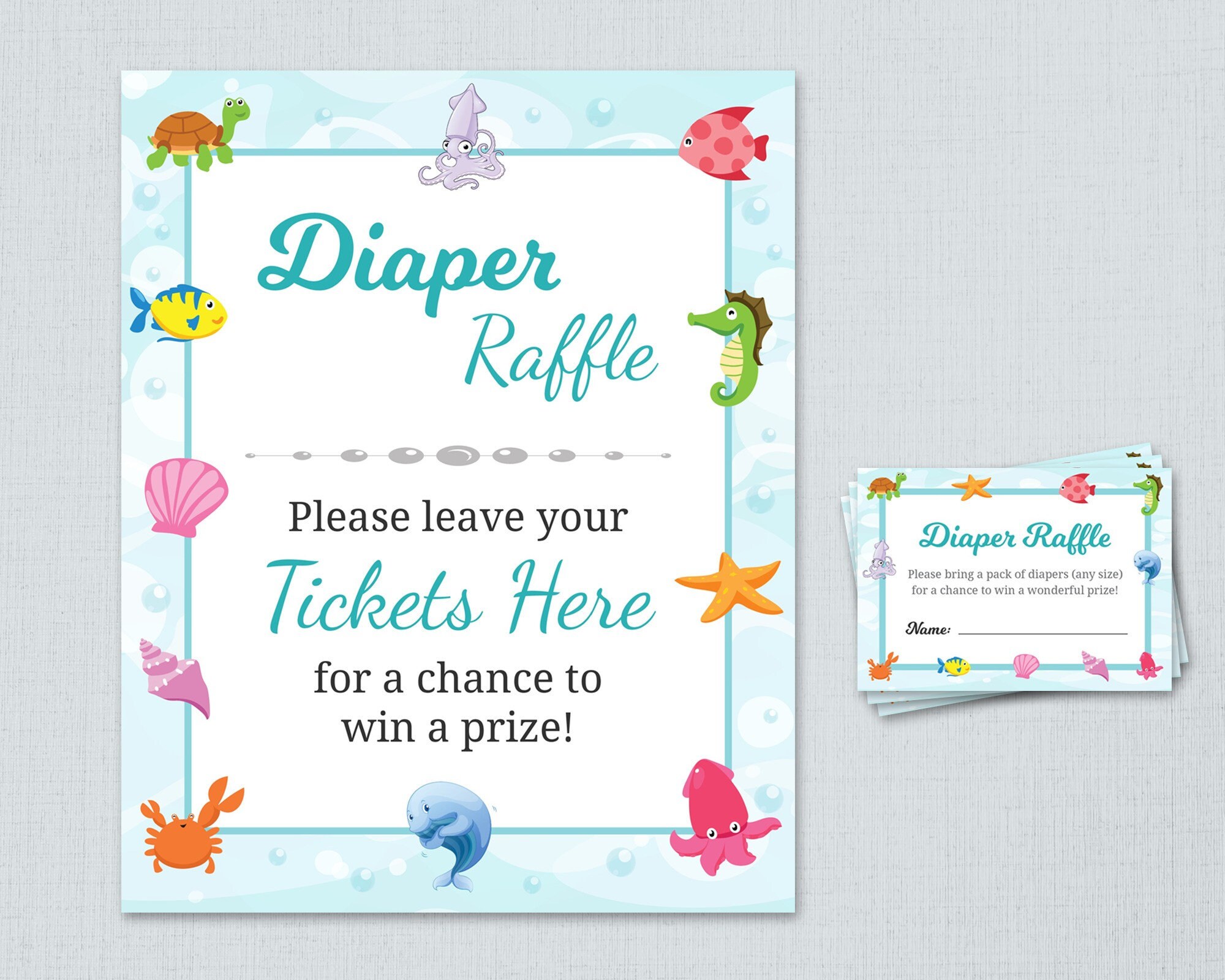 Diaper Raffle Ticket, Diaper Raffle Sign, Baby Shower Games Printable ...