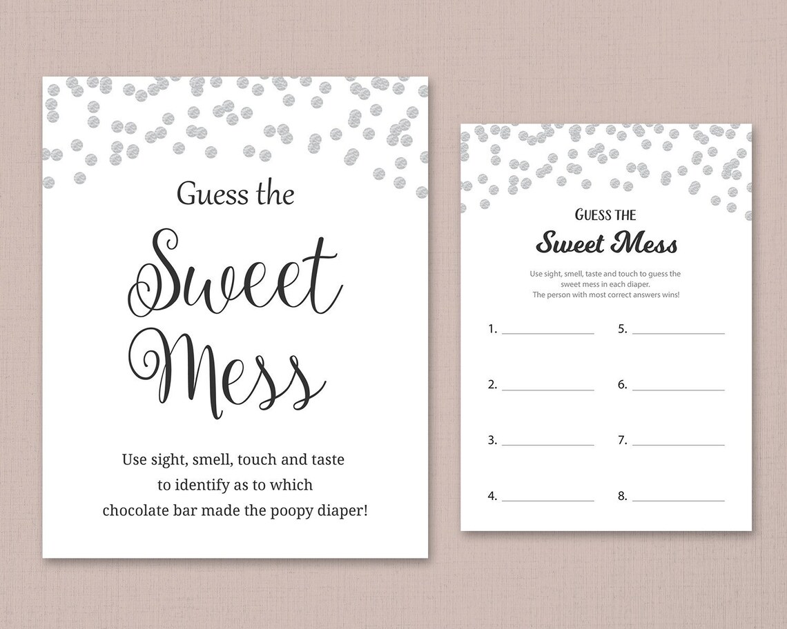 Guess the Sweet Mess, Baby Shower Games Download, Poopy Diaper Game ...