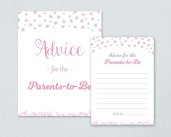 Advice for the Parents to Be Printable Girl Baby Shower - Etsy