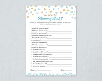 Guess the Baby Features Game Printable Who Knows Mommy Best | Etsy