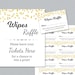 Baby Wipes Raffle Card & Tickets, Diaper Raffle Sign Printable, Gold ...