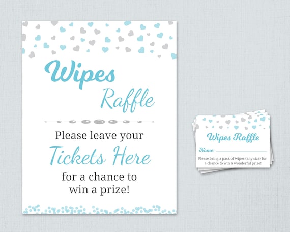Baby Wipes Raffle Card & Tickets Diaper Raffle Sign | Etsy