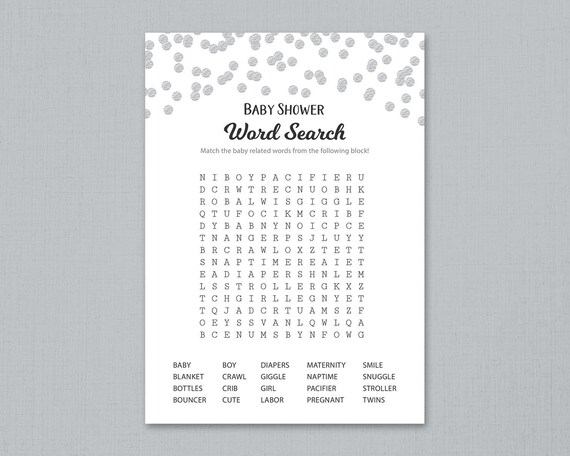 Free Printable Baby Shower Word Search The Postpartum Party, 48% OFF