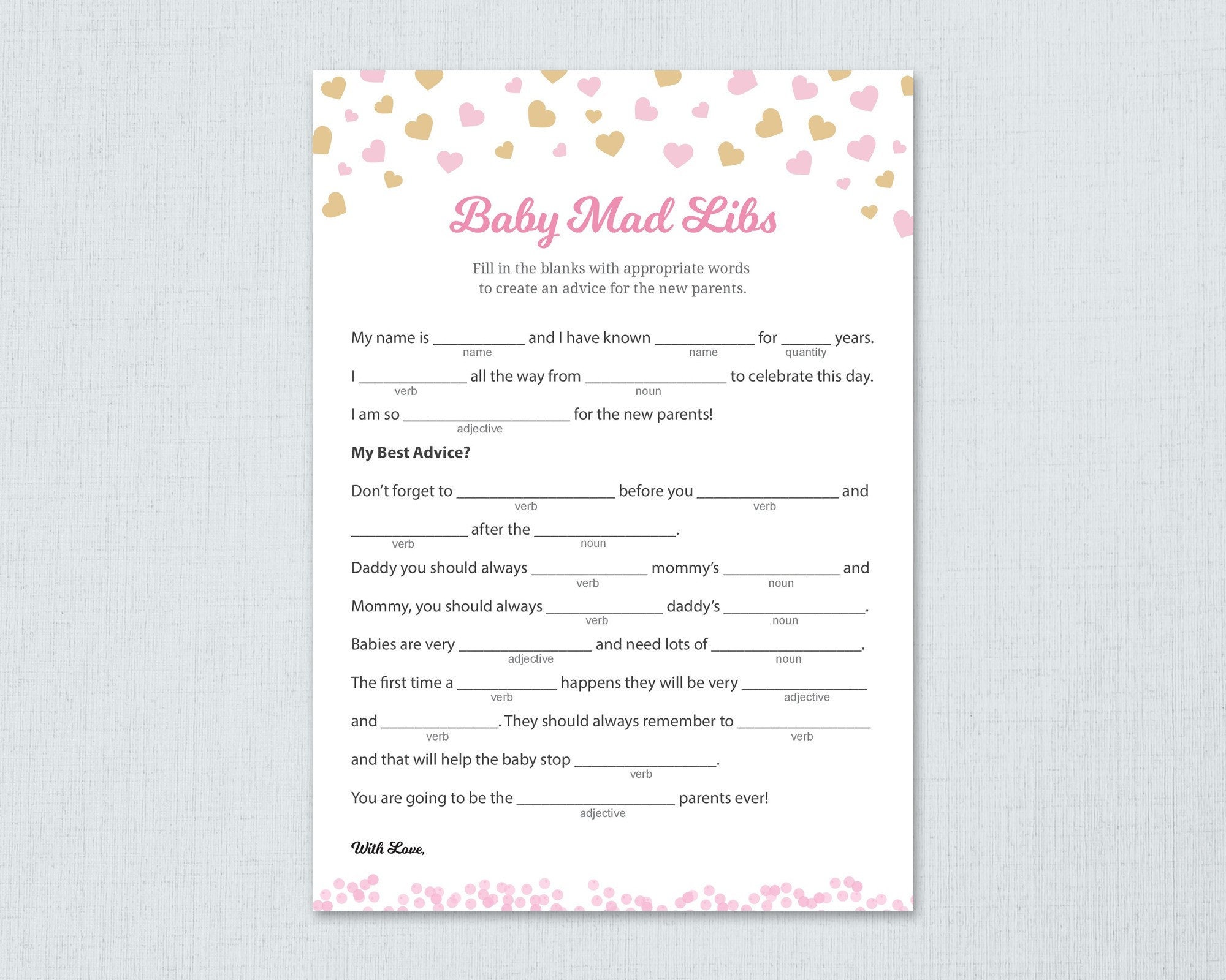 Party Supplies Paper And Party Supplies Instant Download Pink And Gold
