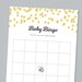 Blank Baby Bingo Game Cards Printable, Gold Confetti Baby Shower Bingo ...
