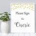 Please Sign the Onesie Printable, Baby Shower Games, Gold Confetti ...