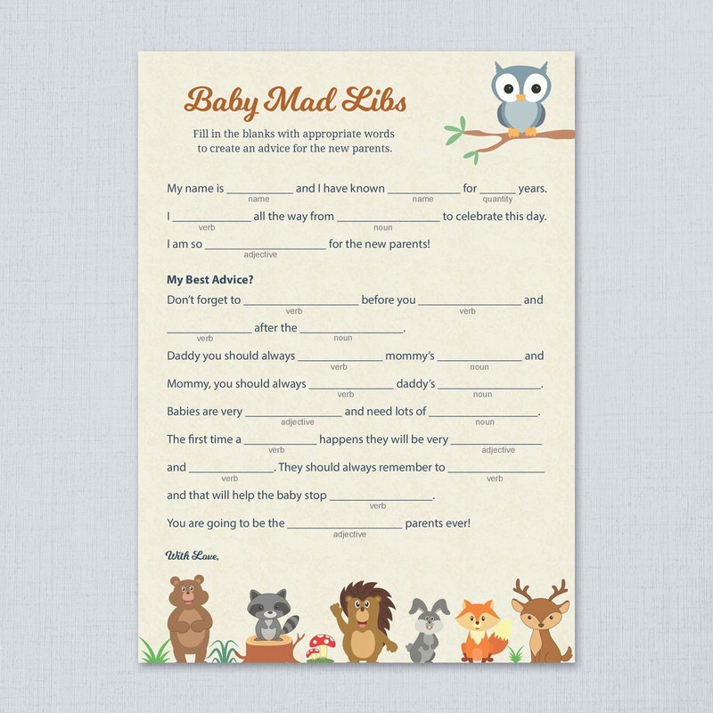 Baby Mad Libs - Etsy