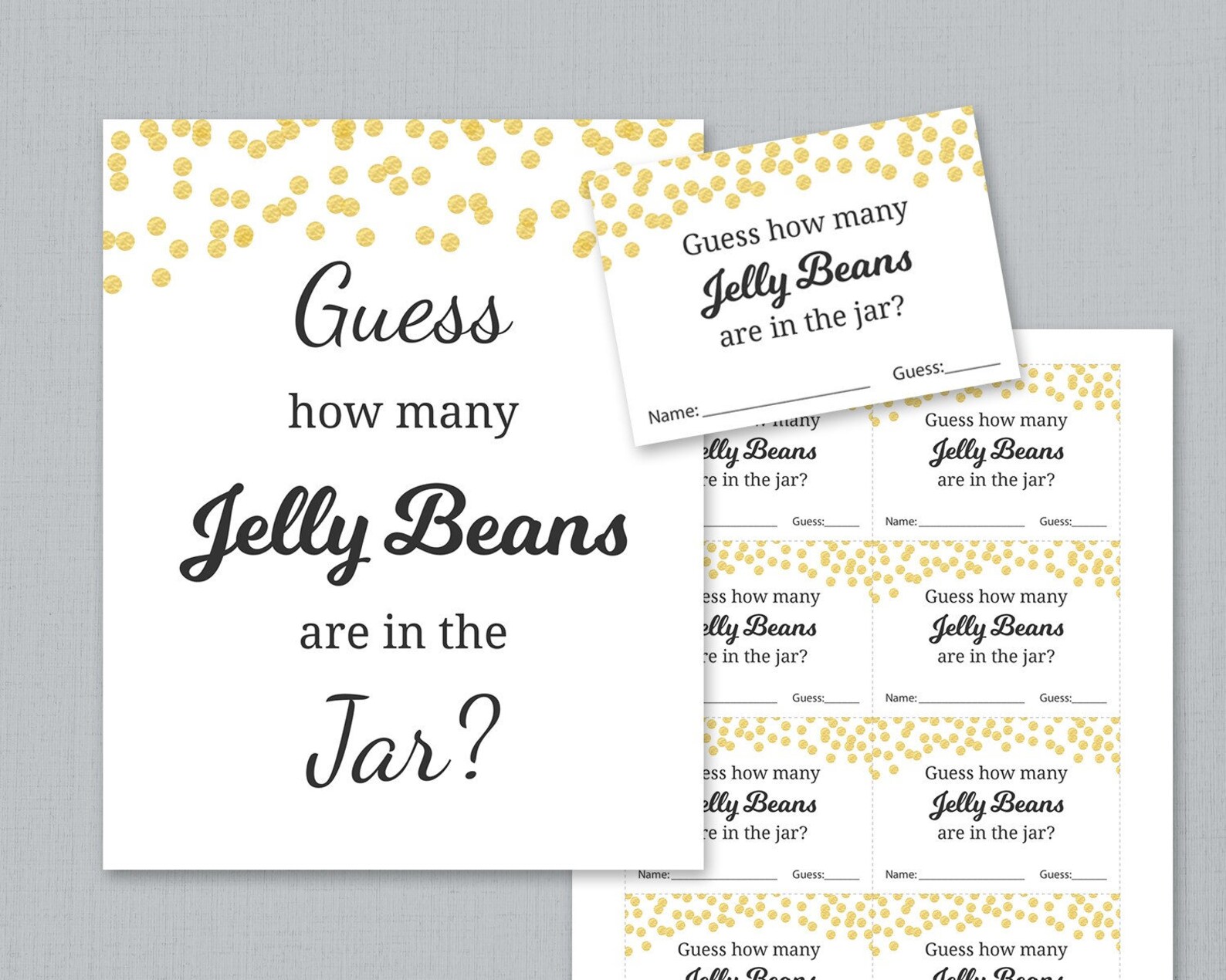 Jelly Beans Guessing Game, Fun Baby Shower Games, Gold Confetti, Guess ...