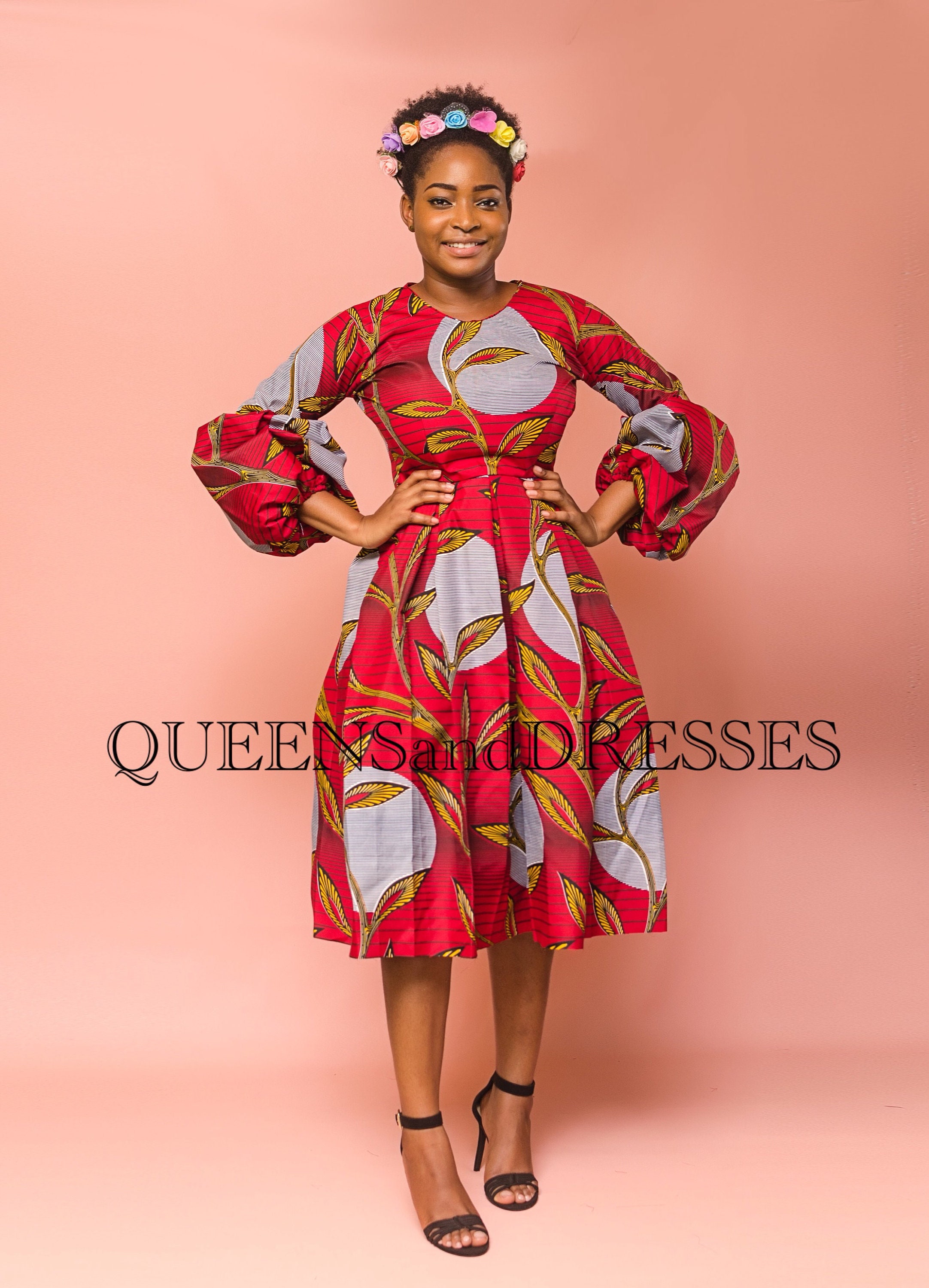 RED ANKARA Dresswomens Clothings Gifts for Her Fall Season - Etsy