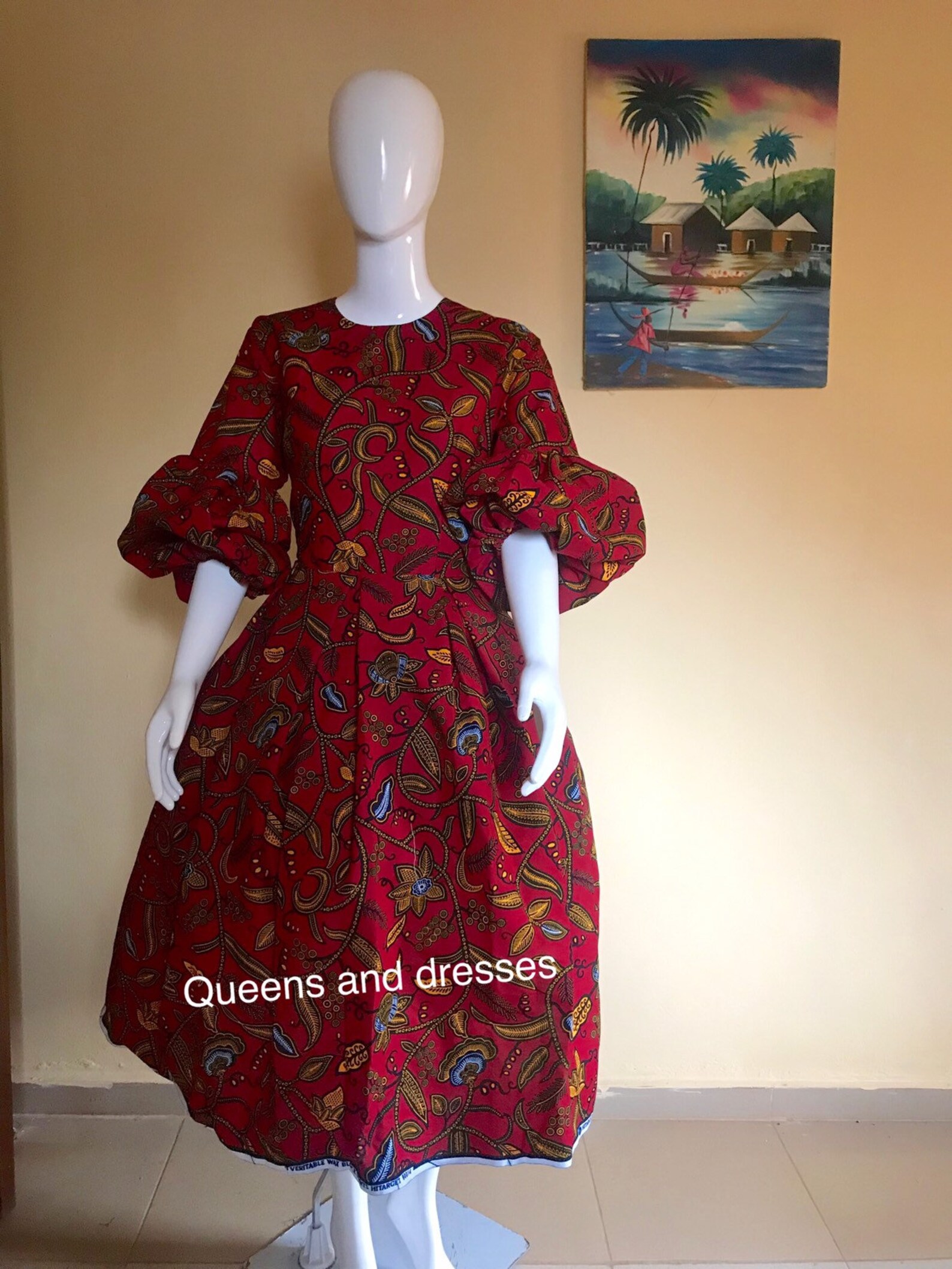 RED ANKARA Dresswomens Clothings Gifts for Her Fall Season - Etsy