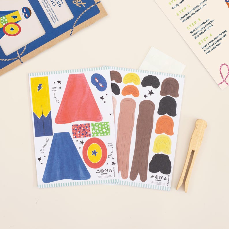 Superhero Peg Doll Craft Kit | Party Bag Filler Craft Activity - Etsy