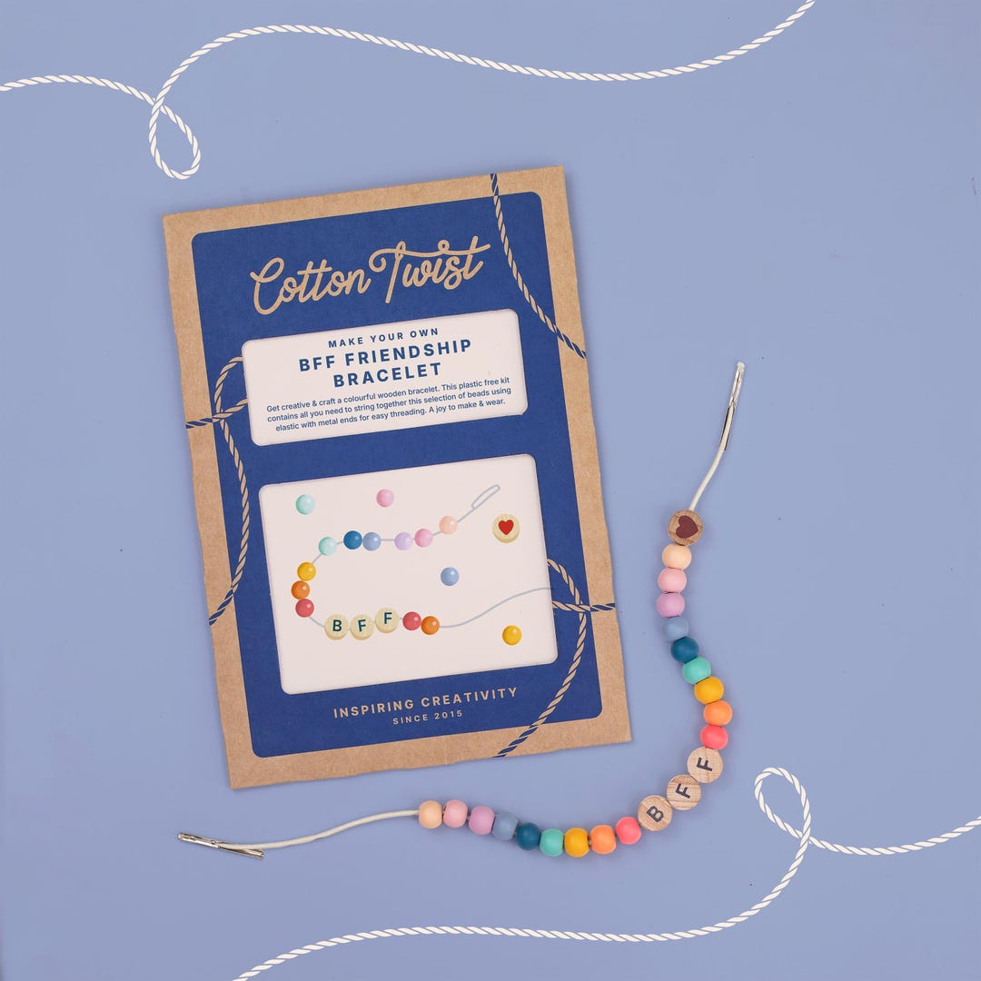 BFF Friendship Bracelet Kit: Wooden Beads Craft - Party Favor / Party ...