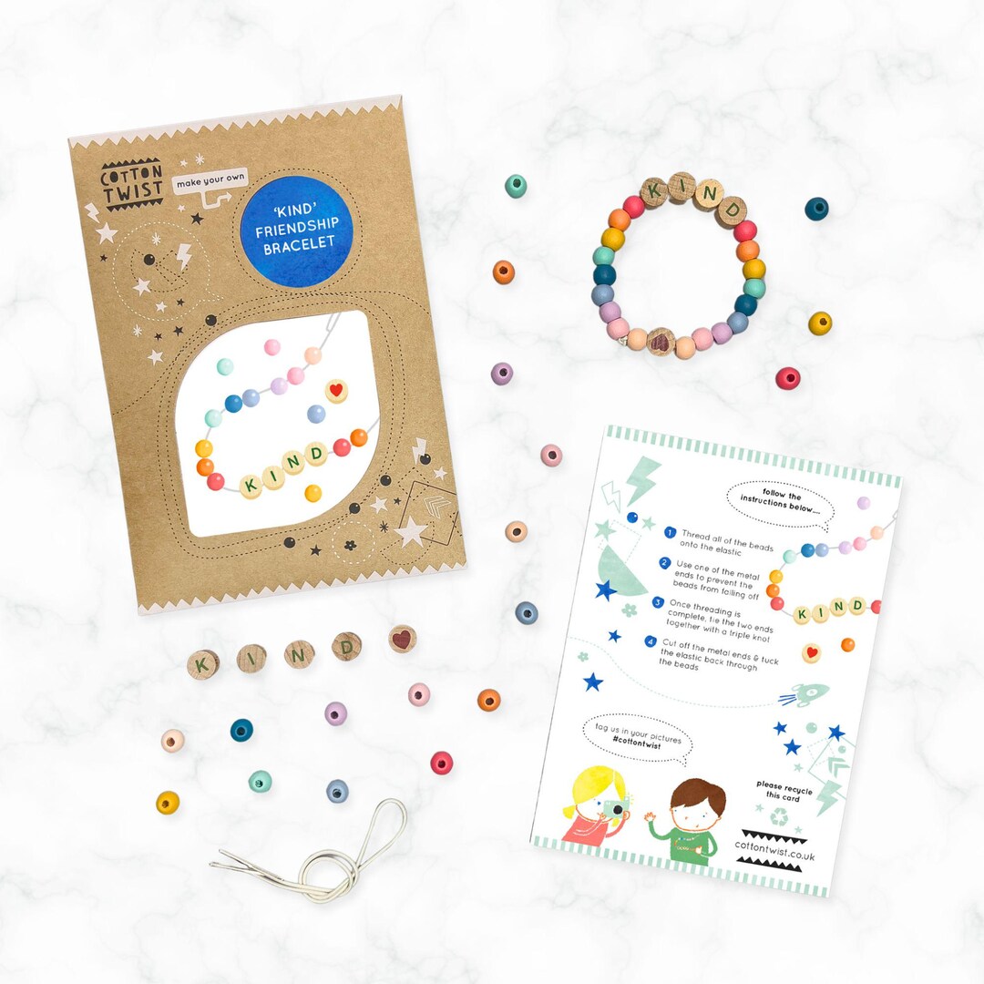 KIND Friendship Bracelet Kit | Party Bag Fillers With Wooden Beads ...